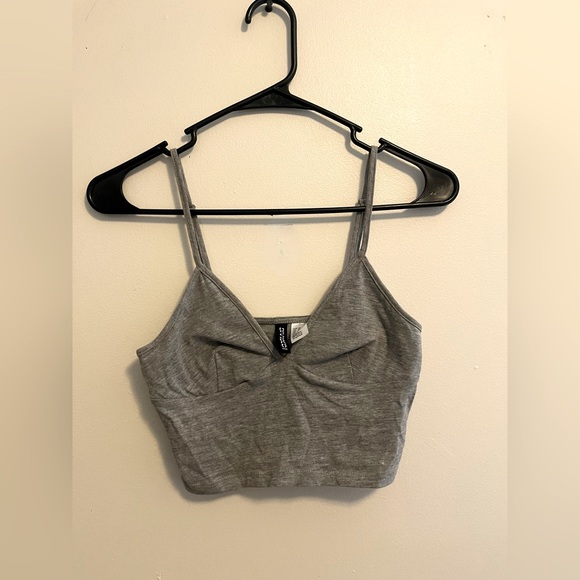 H&M | Tops | Gray Hm Spaghetti Strap Crop Top | Poshmark